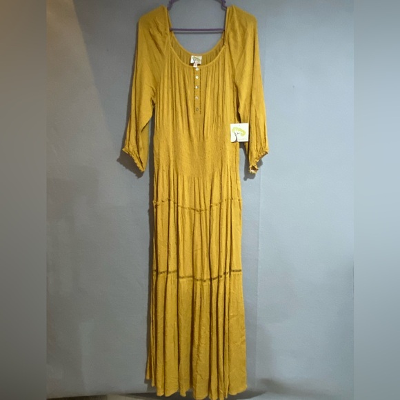 fig and flower | Dresses | Nwt Fig Flower Xl Yellow Maxi Dress | Poshmark